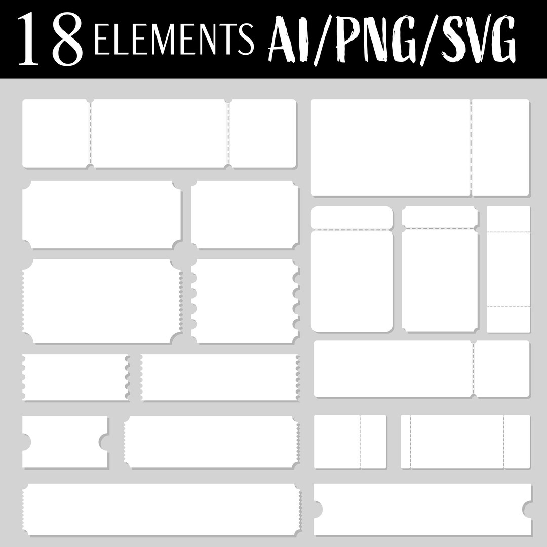 Empty Ticket Clipart Vector Art Blank Ticket Design Digital Template ...