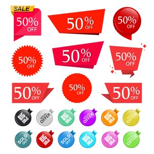Big Sale Elements Clipart Vector Discount Badge Illustration ...
