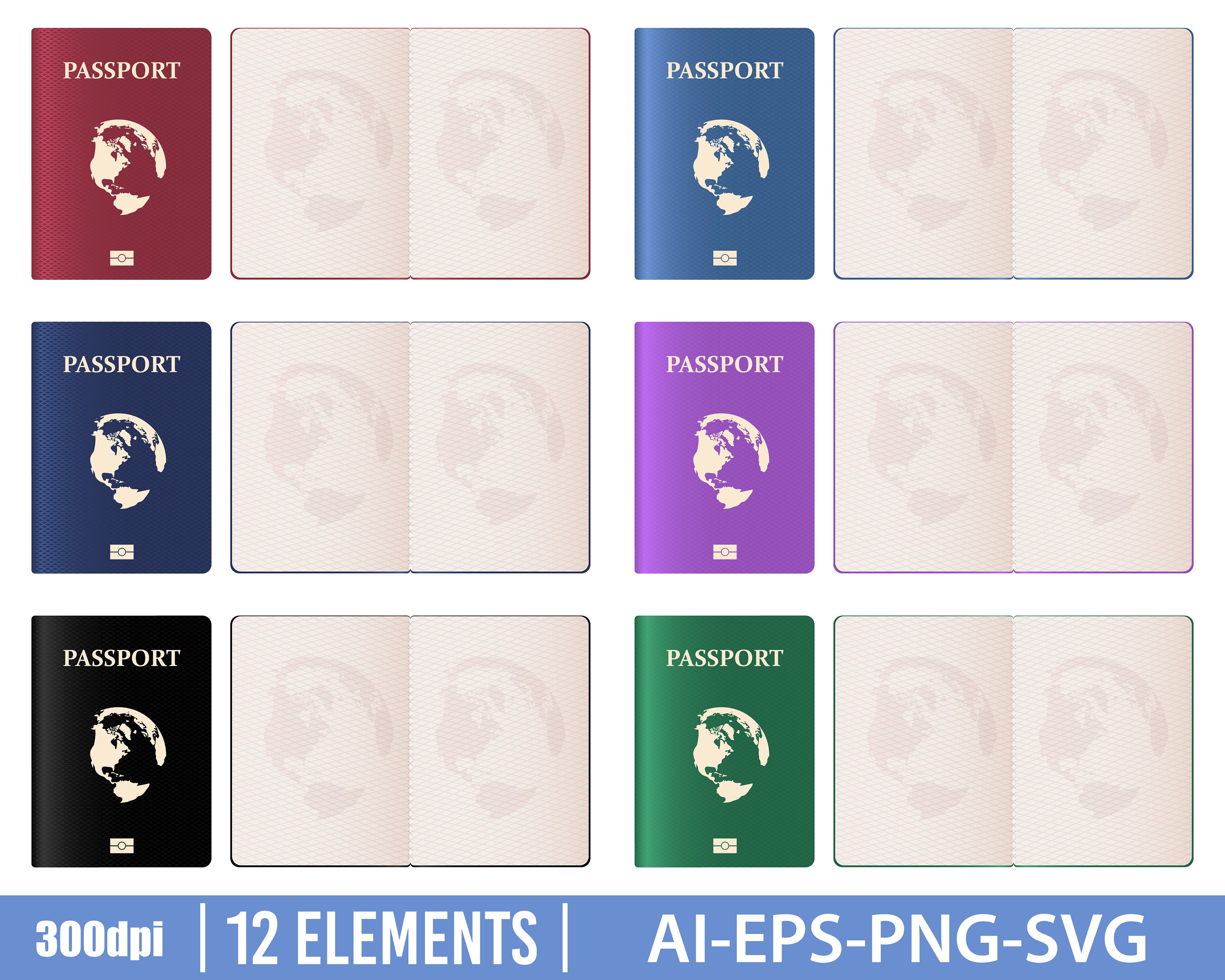 Passport Template Clip Art