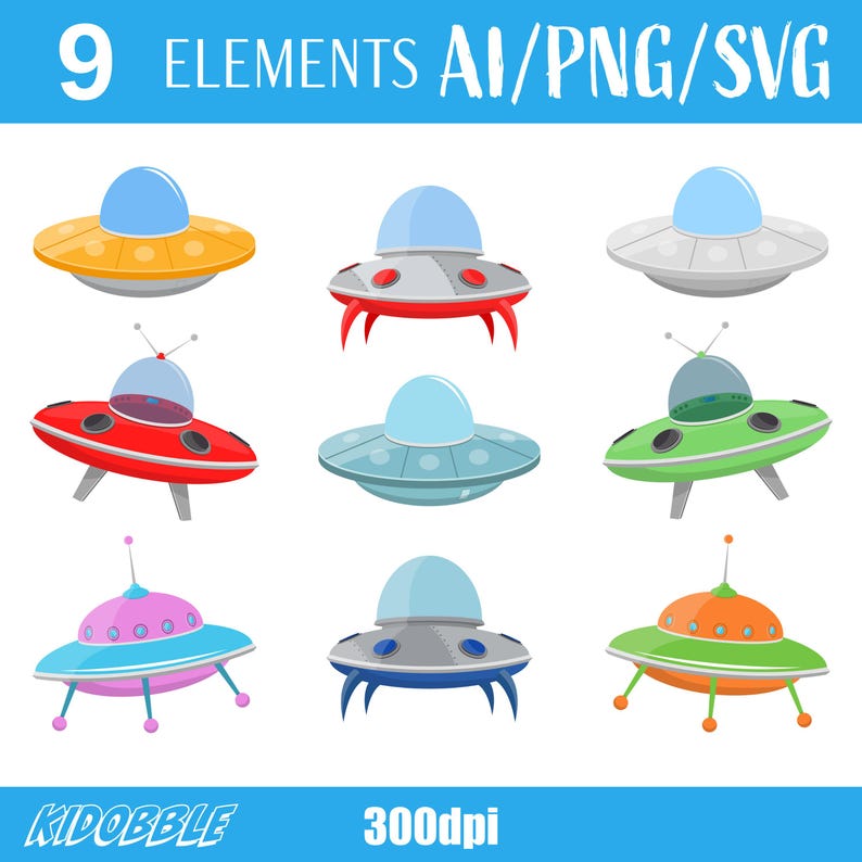 Ufo Spaceship Concept Clipart Vector UFO Art Digital Spaceship Graphics ...
