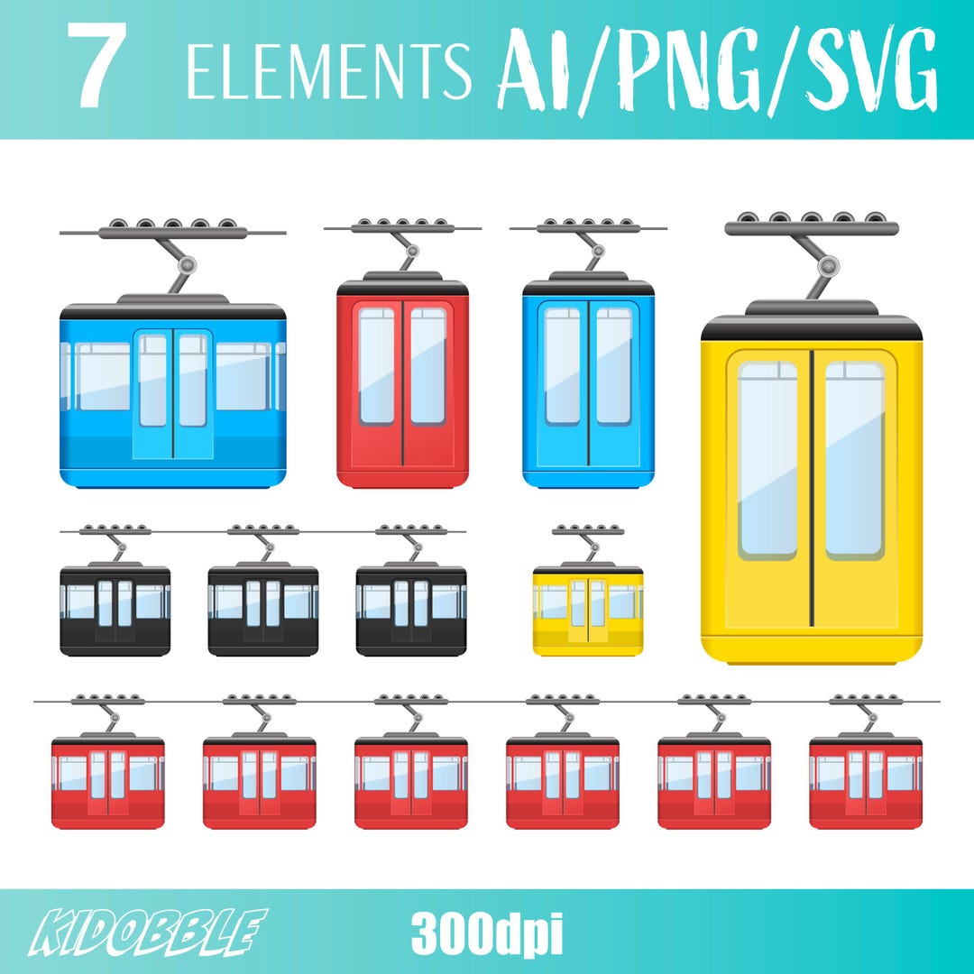 Funicular Clipart | Cable Car Graphics | Hand-drawn Railway ...