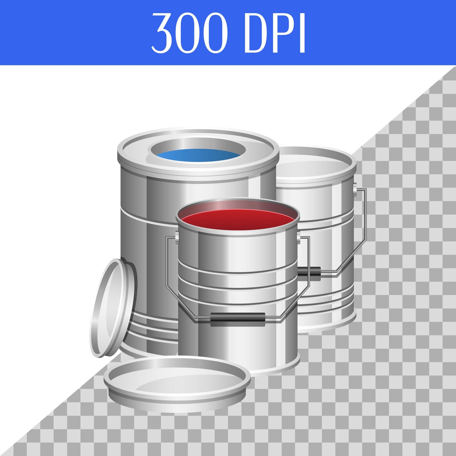 Paint Brush and Can Artistic Tools DIY Painting Kit Digital Vector Art ...