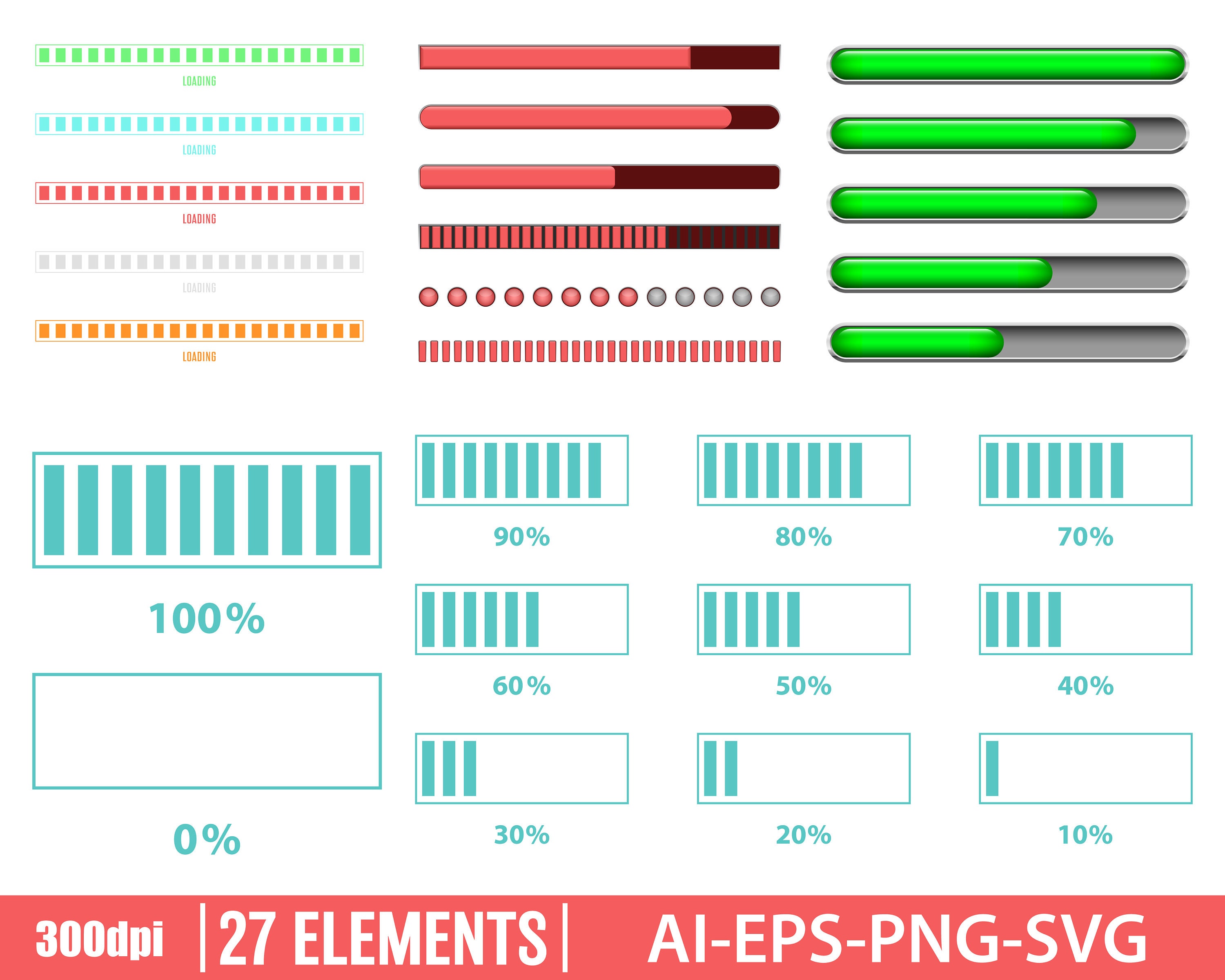 Loading Bar Clipart Vector Design Illustration. Loading Bar - Etsy