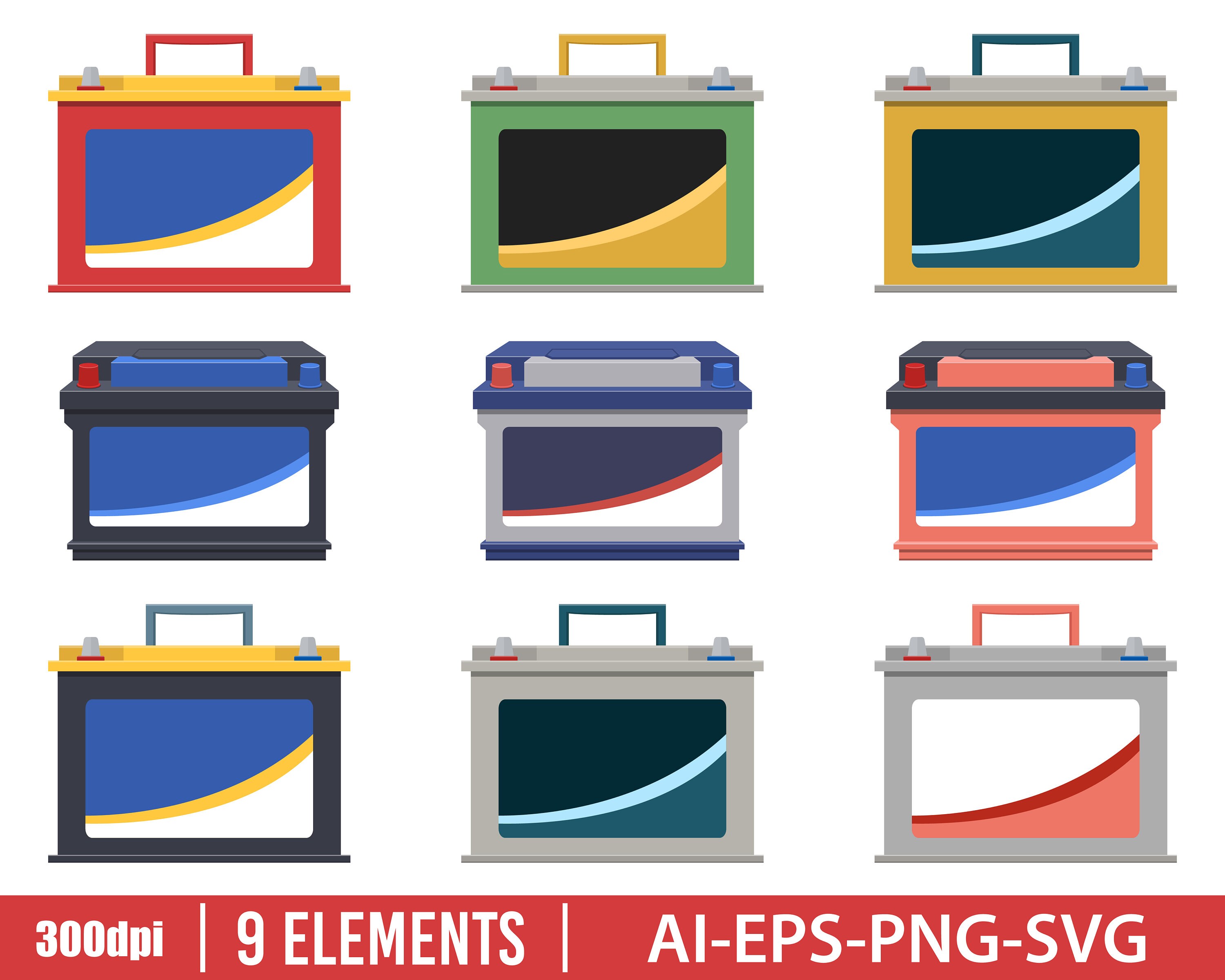 Car Battery Clipart Vector Design Illustration. Car Battery - Etsy