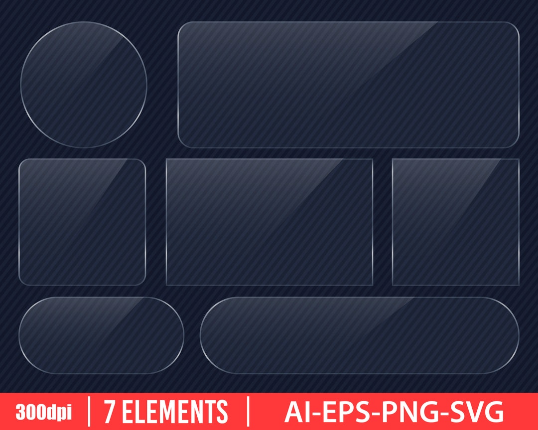 Transparent Glass Banner Minimalist Decorative Digital Vector Art ...