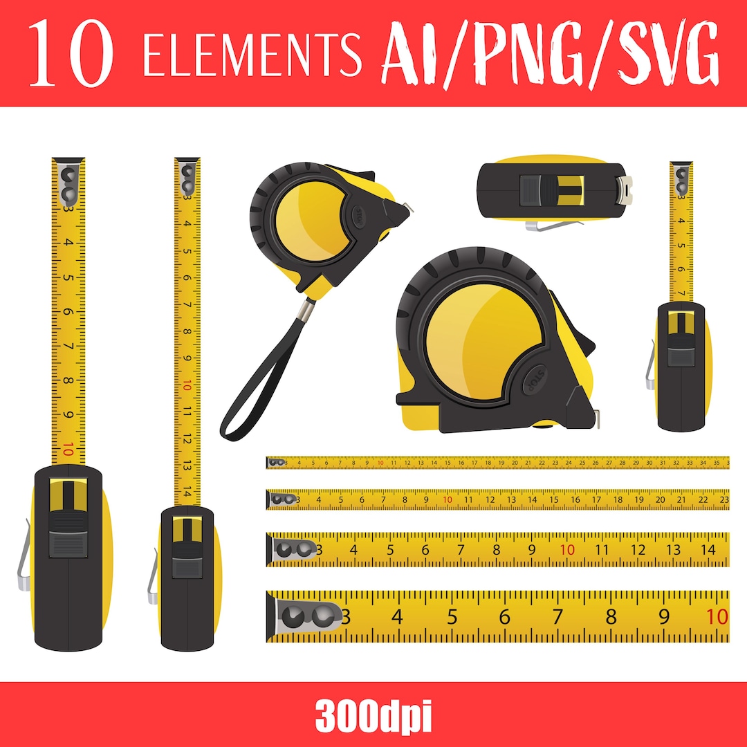 Measure Tape Flexible Ruler Adjustable Tool Length Digital Vector Art ...