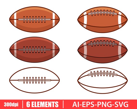 American Football Clipart Vector Design Illustration. American - Etsy