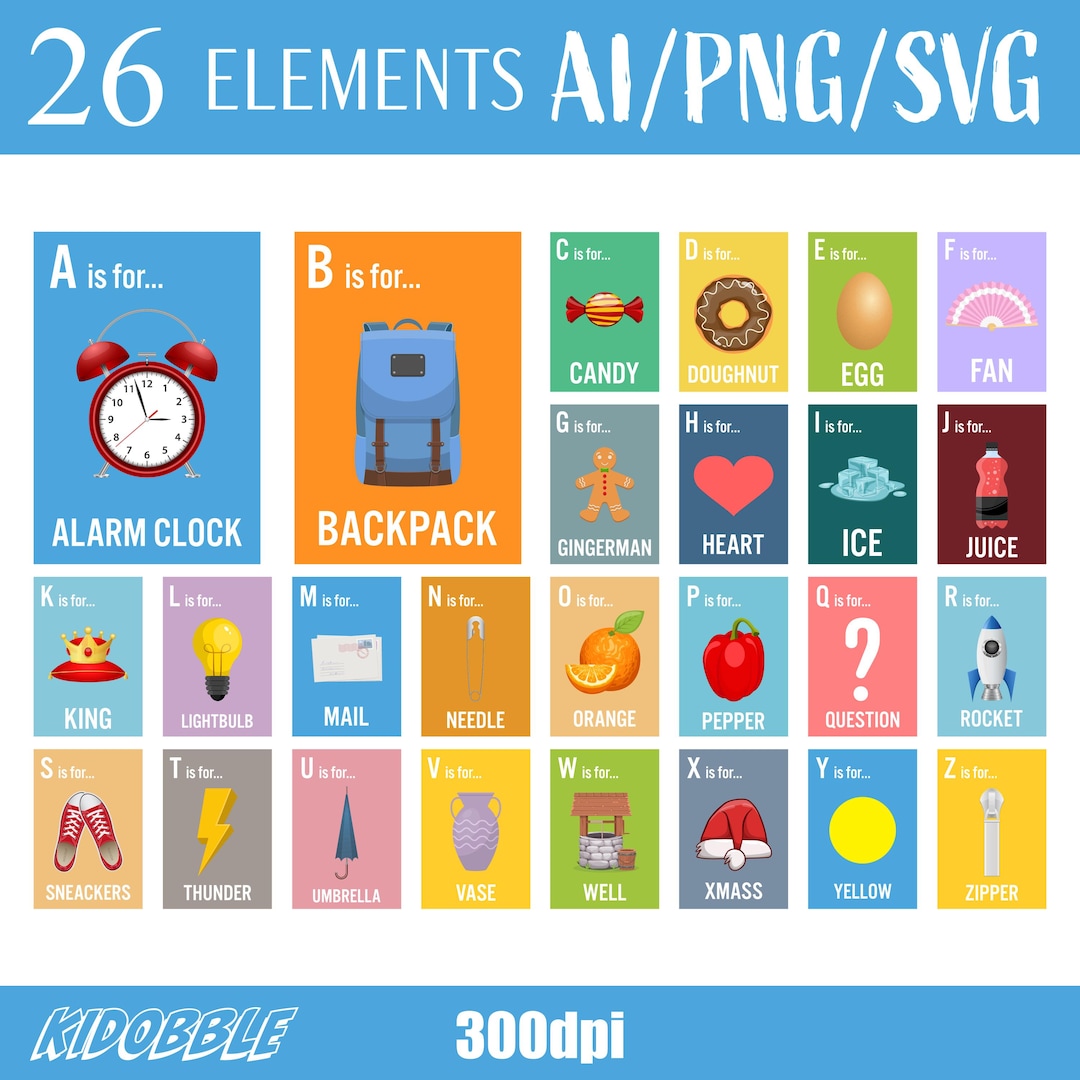 Alphabet Learning Cards for Kids Preschool Printable Flashcards ...