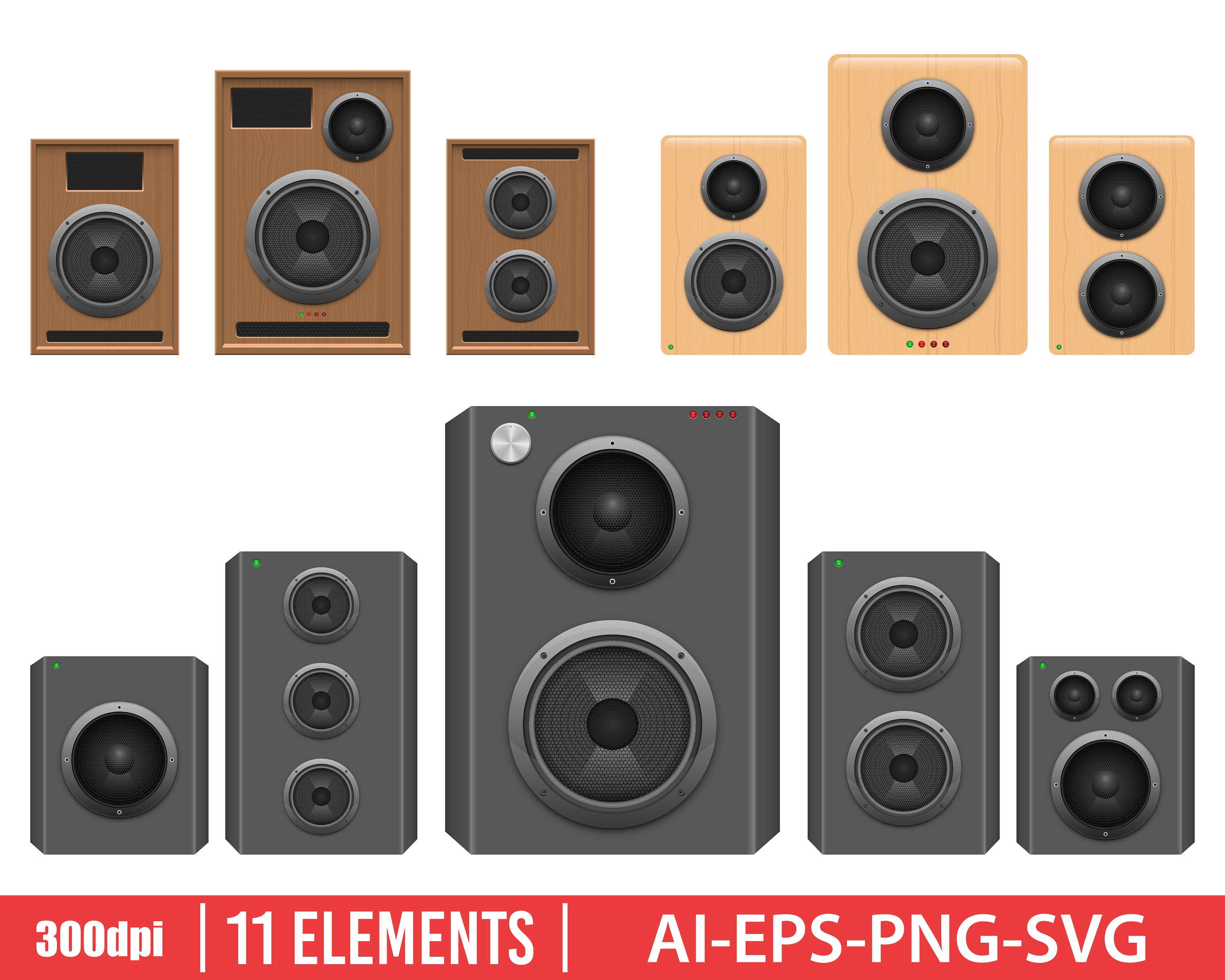 Set Of Speakers Vector