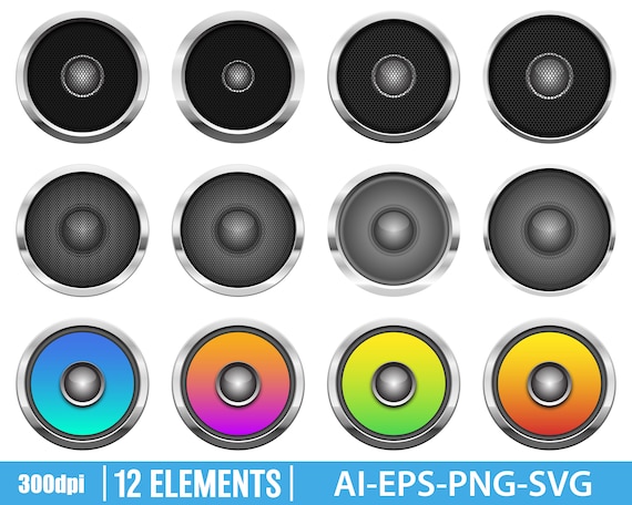Audio Speaker Clipart Vector Design Illustration. Audio - Etsy