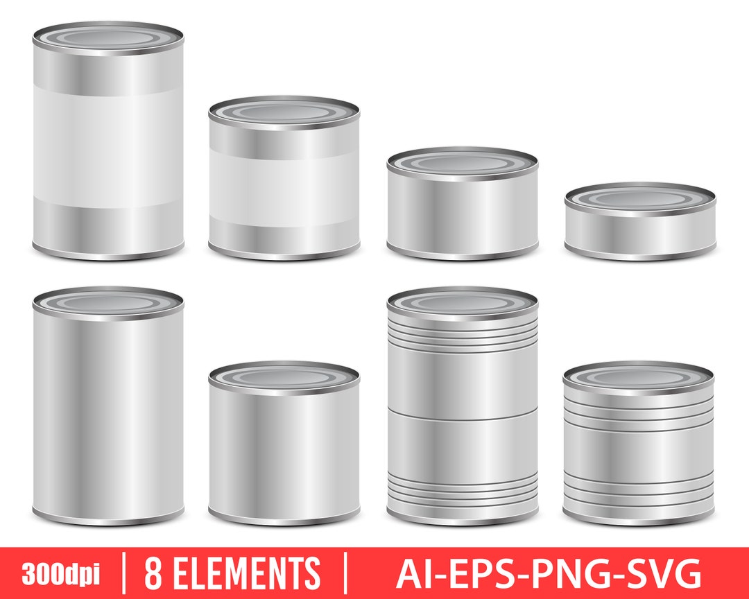 Tin Can Clipart Vector Design Illustration. Tin Can Set. Vector Clipart ...