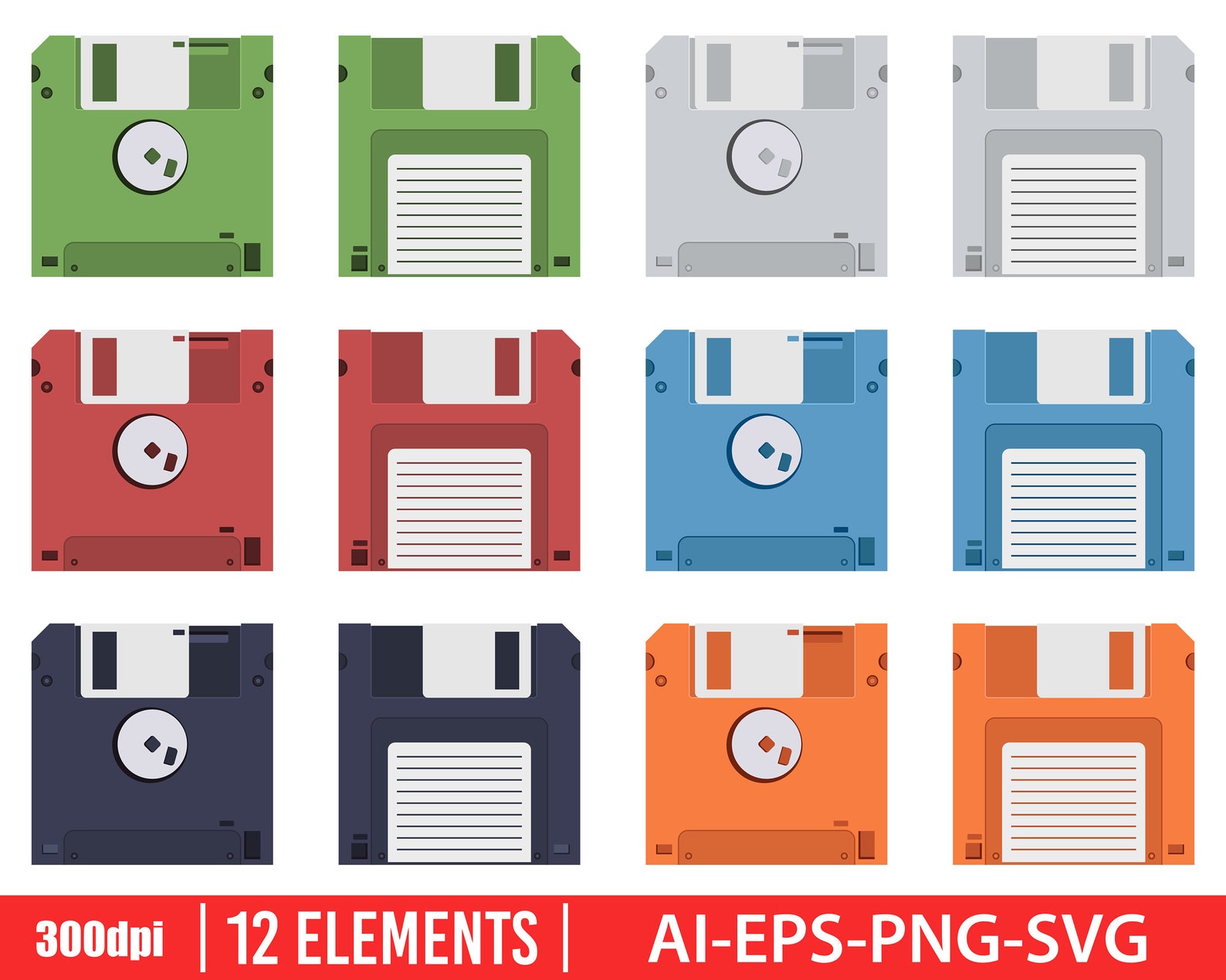 Floppy Disk Clipart Vector Design Illustration. Floppy Disk - Etsy
