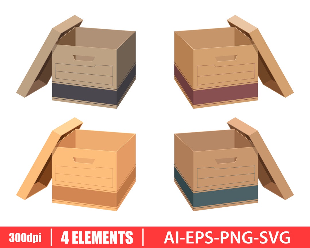 Storage Box Clipart Vector Design Illustration. Storage Box Set. Vector ...