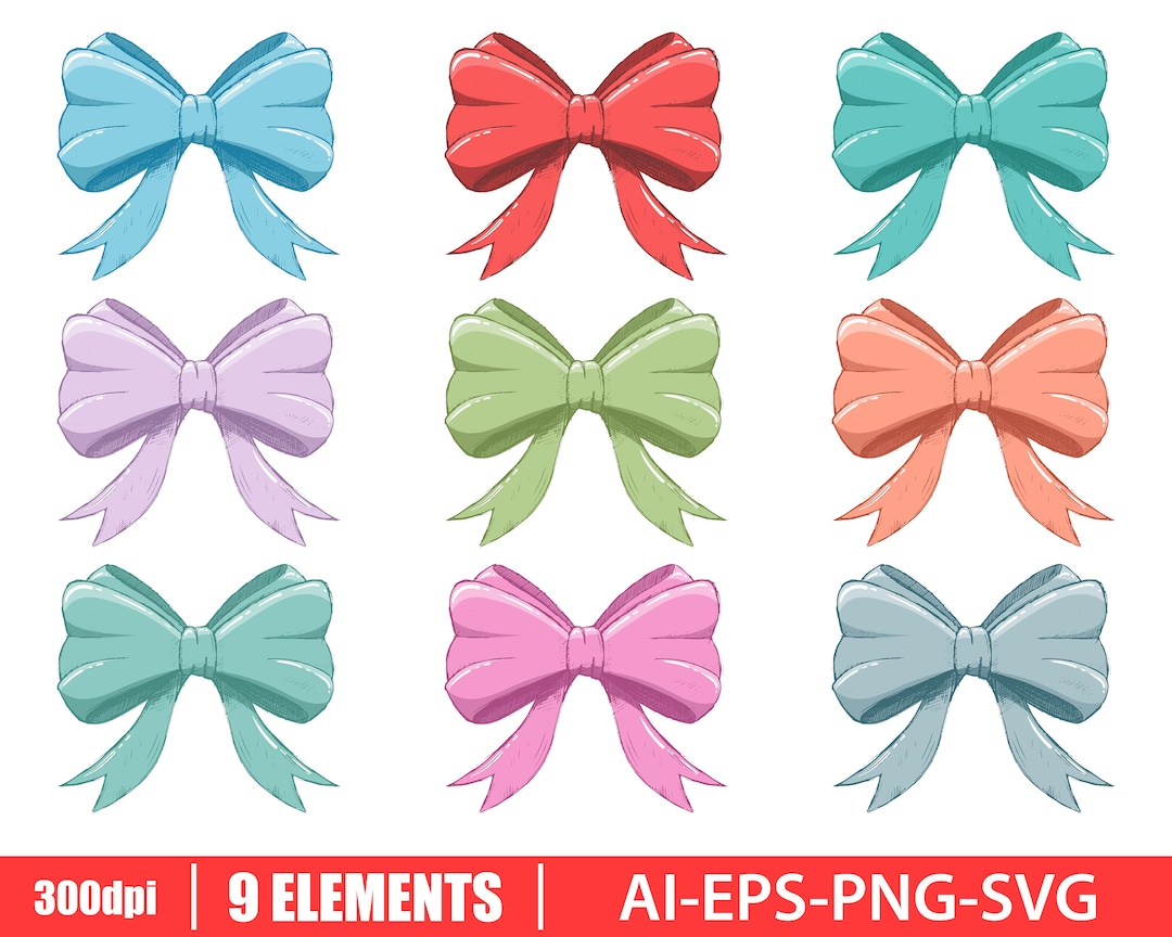 Bow Tie Clipart Vector Design Illustration. Bow Tie Set. Vector Clipart ...