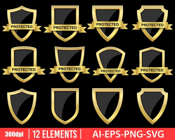 Protection Shield Clipart Vector Design Illustration. | Etsy