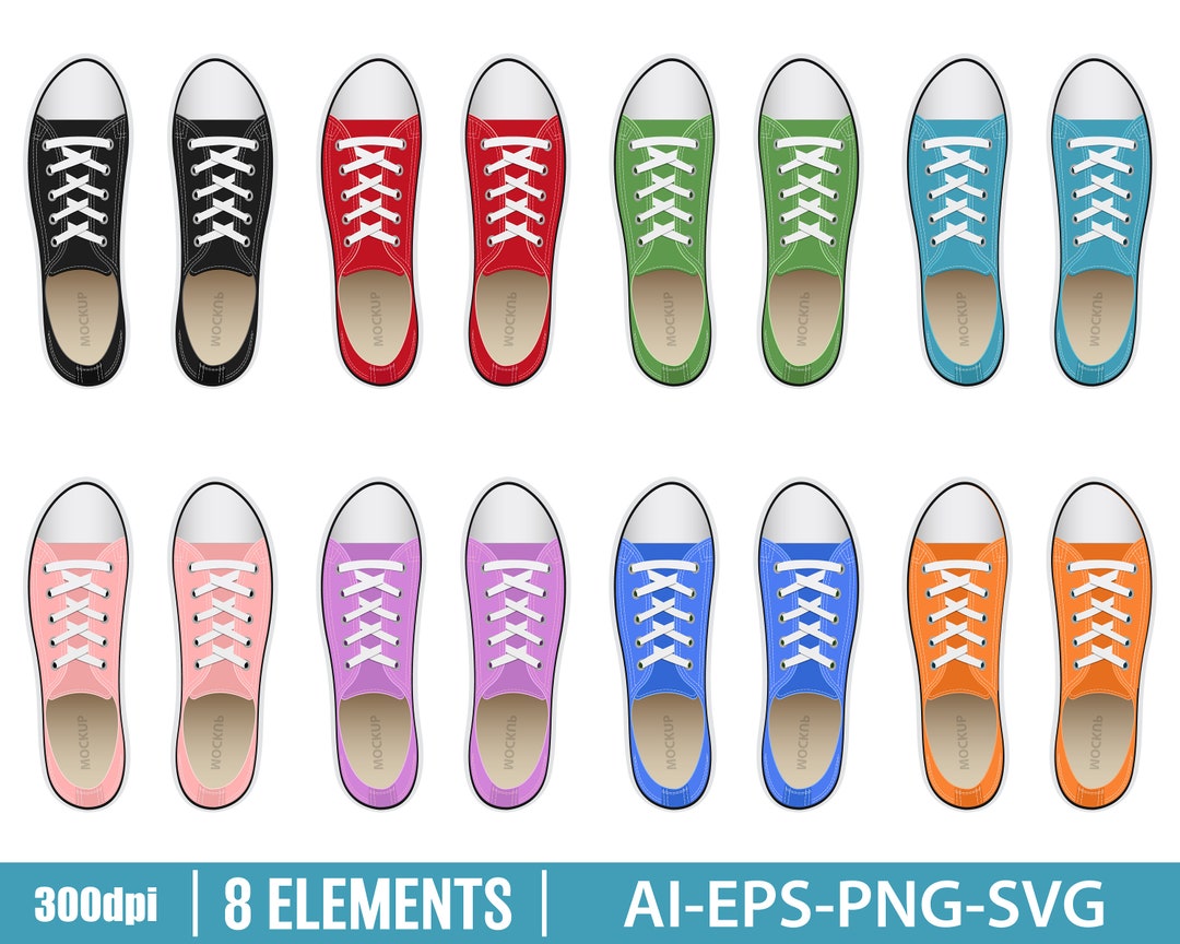 Sneakers Shoes Clipart Vector Design Illustration. Sneakers Set. Vector ...