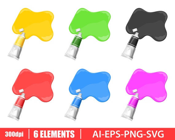 Paint Tube Clipart Vector Design Illustration. Paint Tube Set. - Etsy