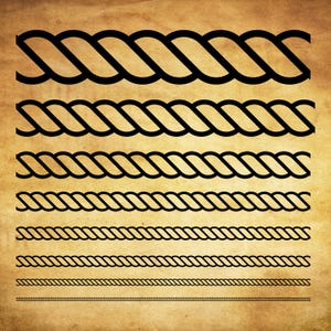 Rope Clipart Vector Rope Art Clip Art Rope Designs Digital Clipart Set ...