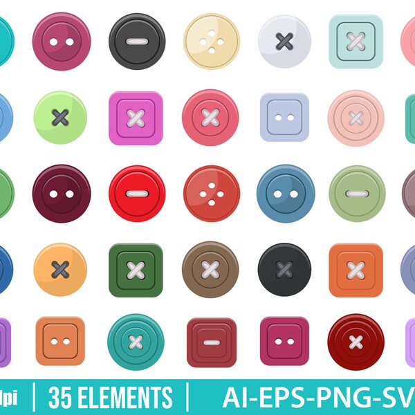 Button Clipart - Etsy