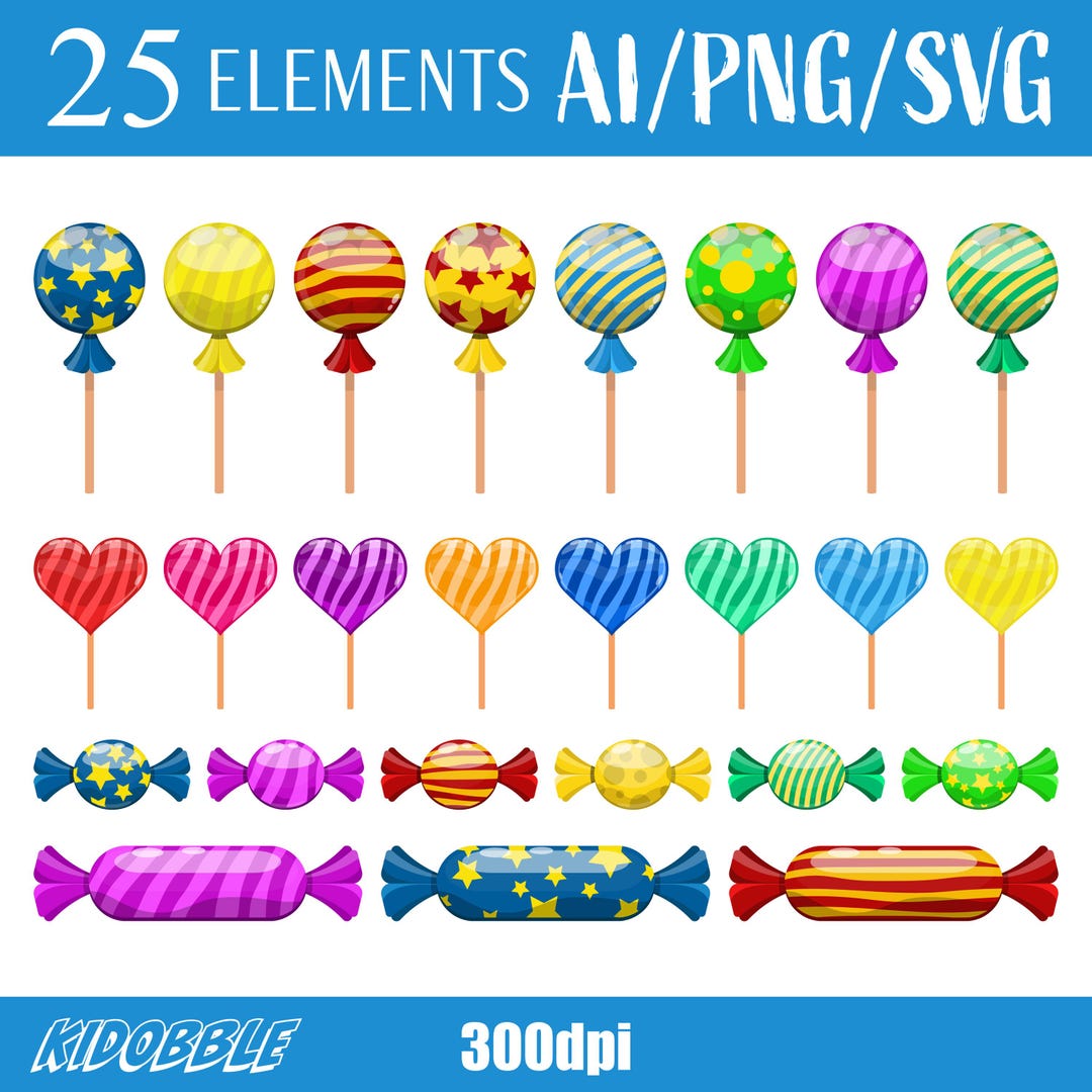 Candy Clipart Vector Design Digital Graphics Sweet Illustration ...