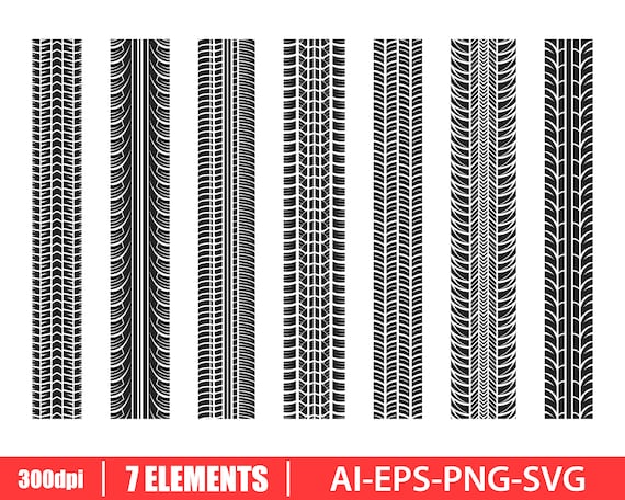 Simple Tire Tracks Clipart