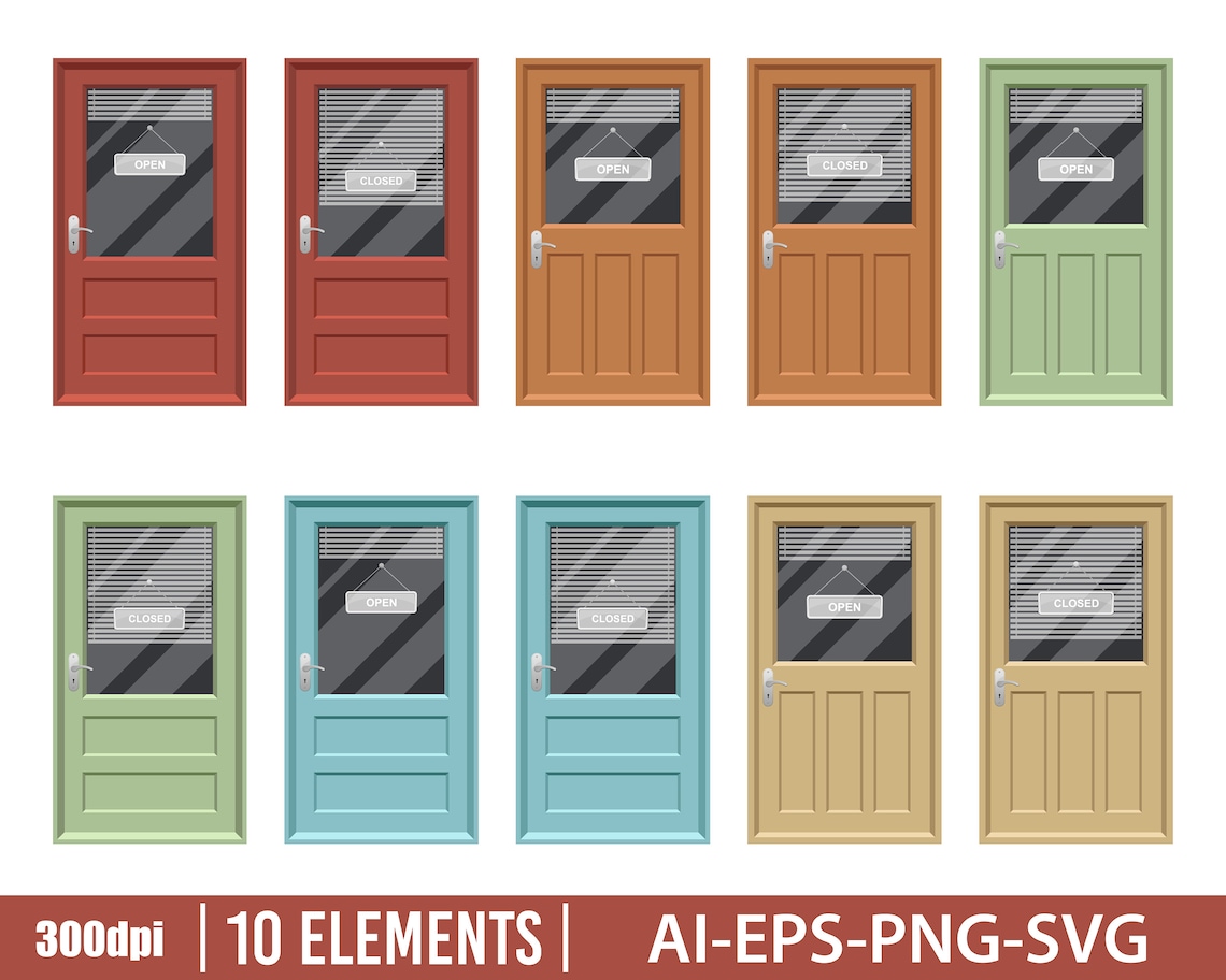 Store Front Door Clipart Vector Design Illustration. Store - Etsy