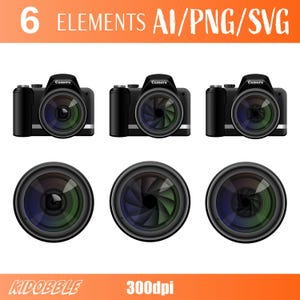 DSLR Camera Clipart | Photography Icons Bundle | Hand-drawn Camera Art ...