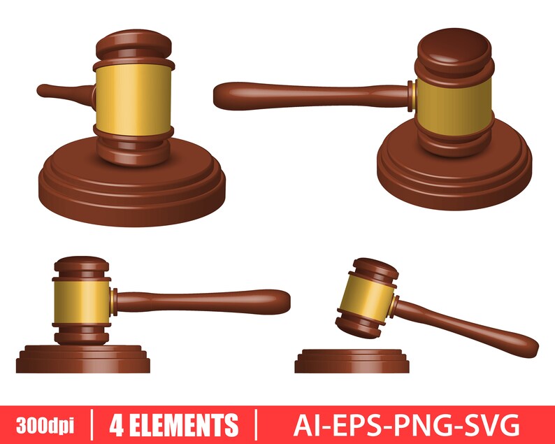 Judge Hammer Clipart Vector Design Illustration. Judge Hammer - Etsy