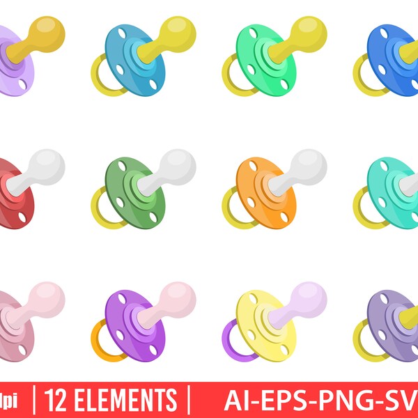 Pacifier Clipart - Etsy