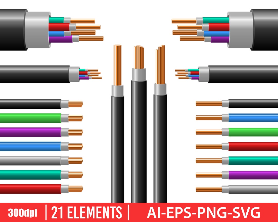 Copper Wire Clipart Vector Design Illustration. Copper Wire Set. Vector ...