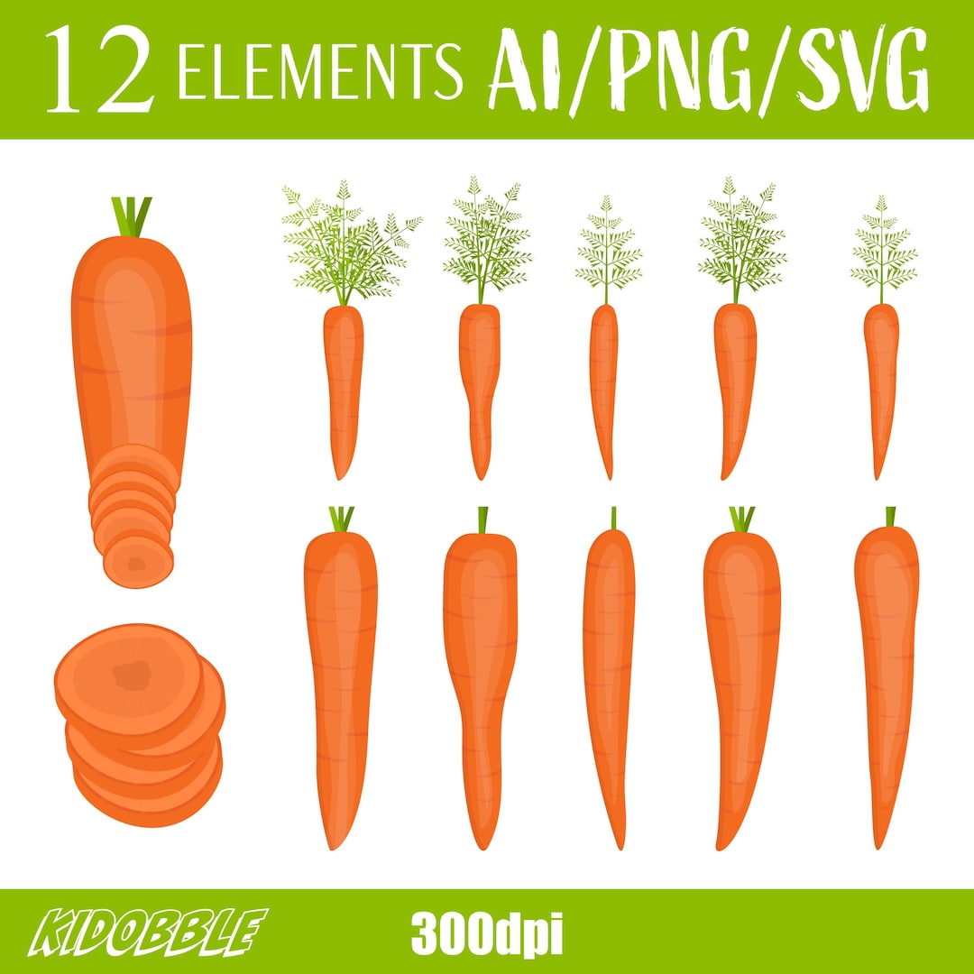 Carrot Clipart Vector Design Digital Graphics Vegetable Illustration ...