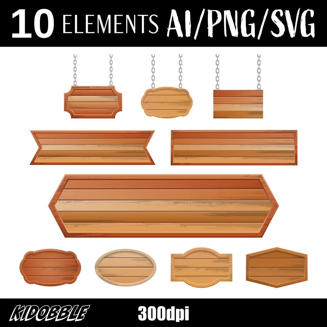 Wooden Banner Rustic Signboard Announcement Display Vector Art Vintage ...