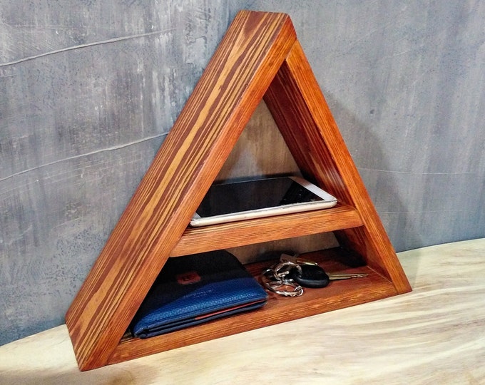 Triangle Shelf / Solid Wood Shelf / Rustic Shelf / Wall Decò ...