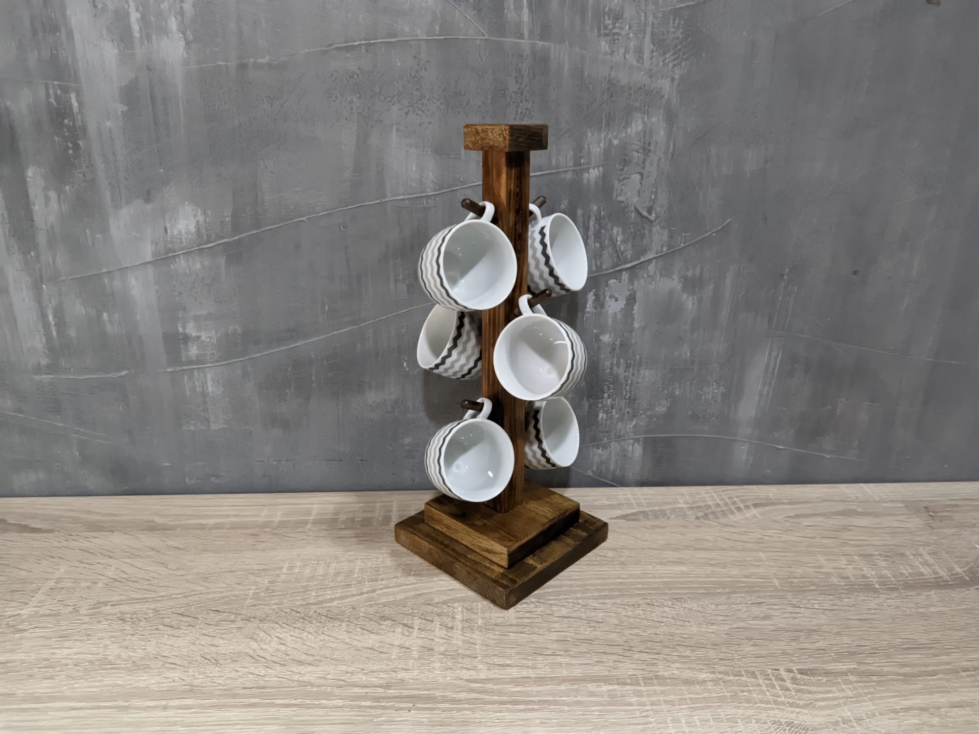 Vintage Wooden Tree Shape Coffee Cups Holder Rustic Coffee - Etsy