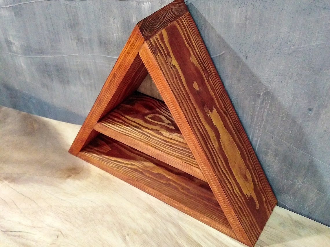 Triangle Shelf / Solid Wood Shelf / Rustic Shelf / Wall Decò / | Etsy