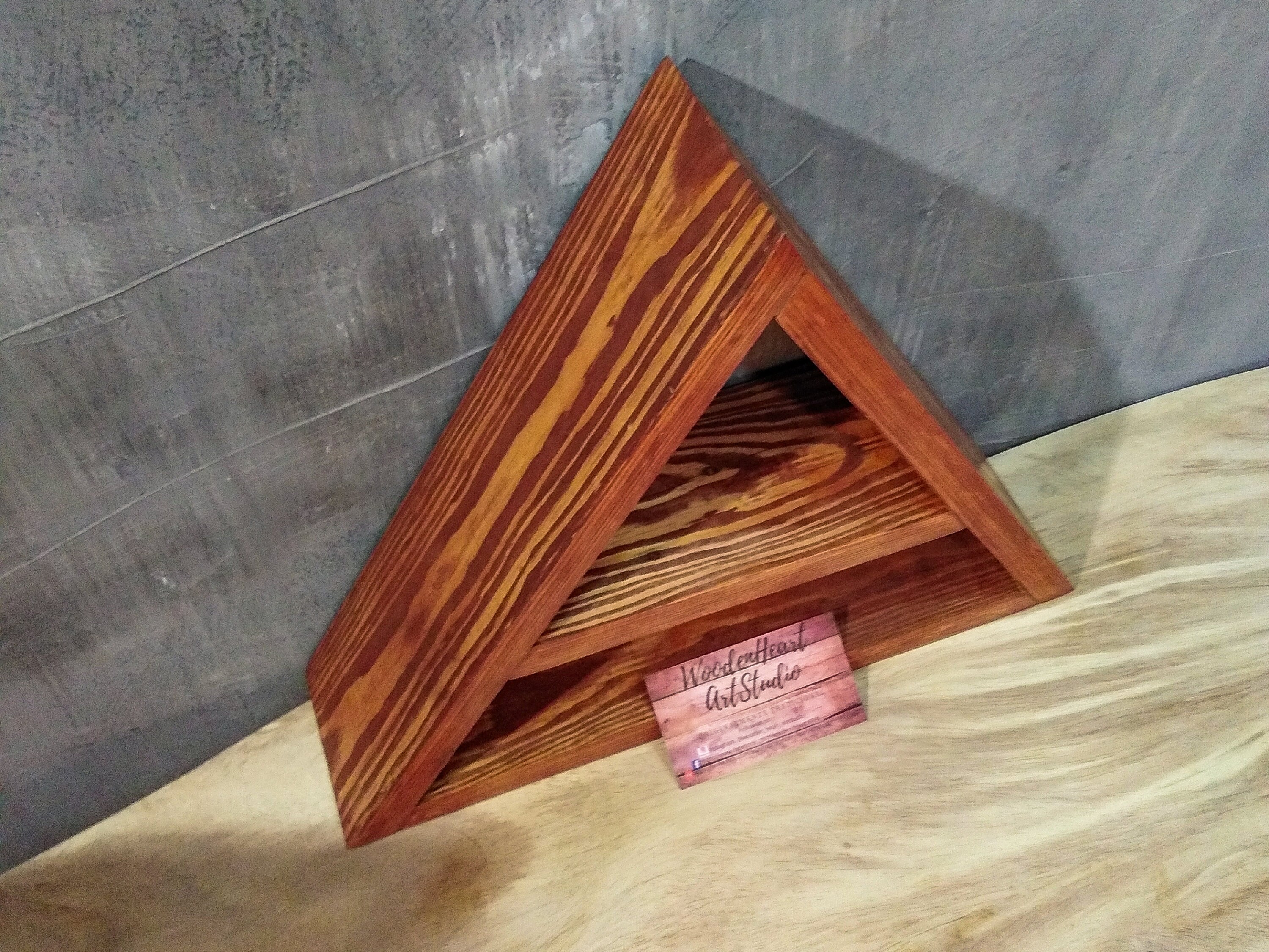 Triangle Shelf / Solid Wood Shelf / Rustic Shelf / Wall Decò / - Etsy