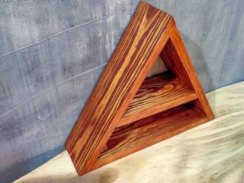 Triangle Shelf / Solid Wood Shelf / Rustic Shelf / Wall Decò / | Etsy