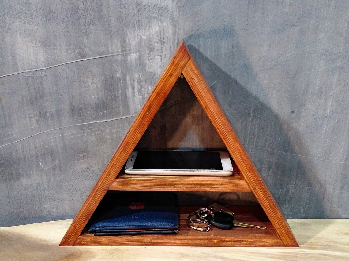 Triangle Shelf / Solid Wood Shelf / Rustic Shelf / Wall Decò / | Etsy