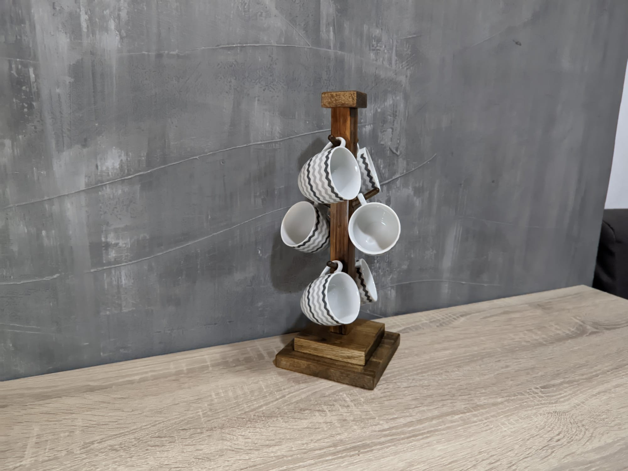 Vintage Wooden Tree Shape Coffee Cups Holder Rustic Coffee - Etsy