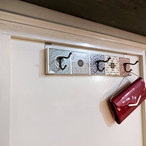 Over Door Hanging Coat Rack, Wooden Over the Door Coat Hooks From ...