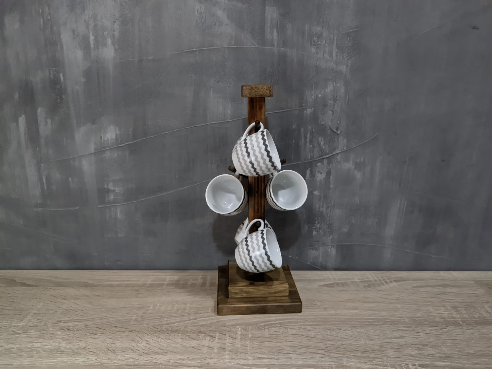 Vintage Wooden Tree Shape Coffee Cups Holder Rustic Coffee - Etsy