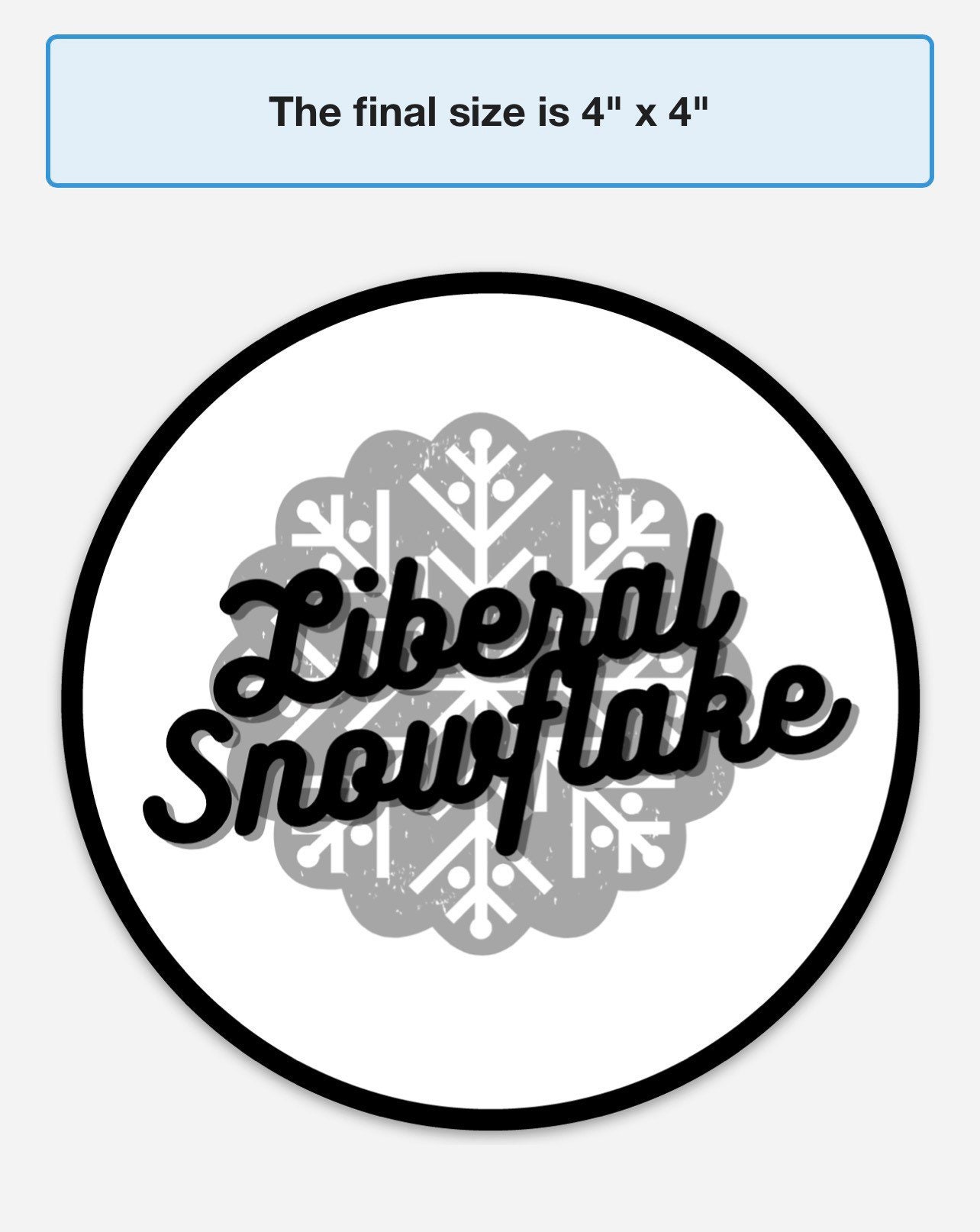 Liberal Snowflake Vinyl Sticker | Etsy