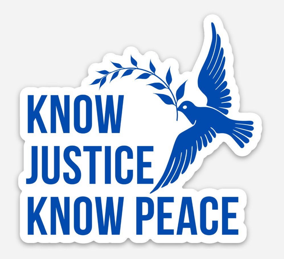 Know Justice Know Peace Waterproof Vinyl Sticker - Etsy