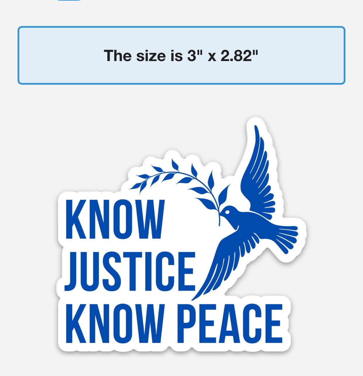 Know Justice Know Peace waterproof vinyl sticker | Etsy