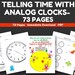 Telling Time Using Analog Clock Face: Printable Instructional Workbook ...