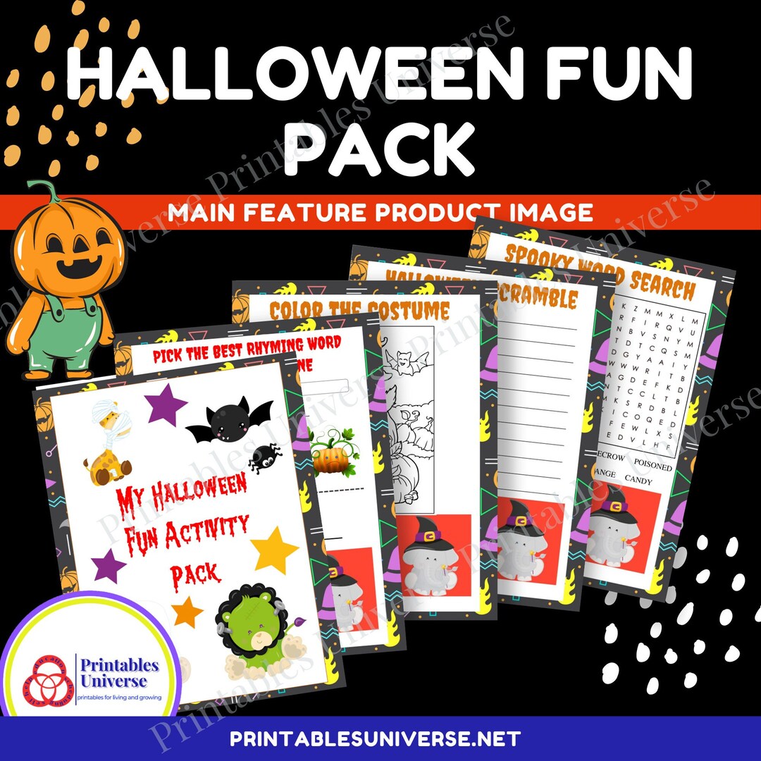 Kids Halloween Fun Pack, 15 Pages of Fun Activities for Children Ages 4 ...
