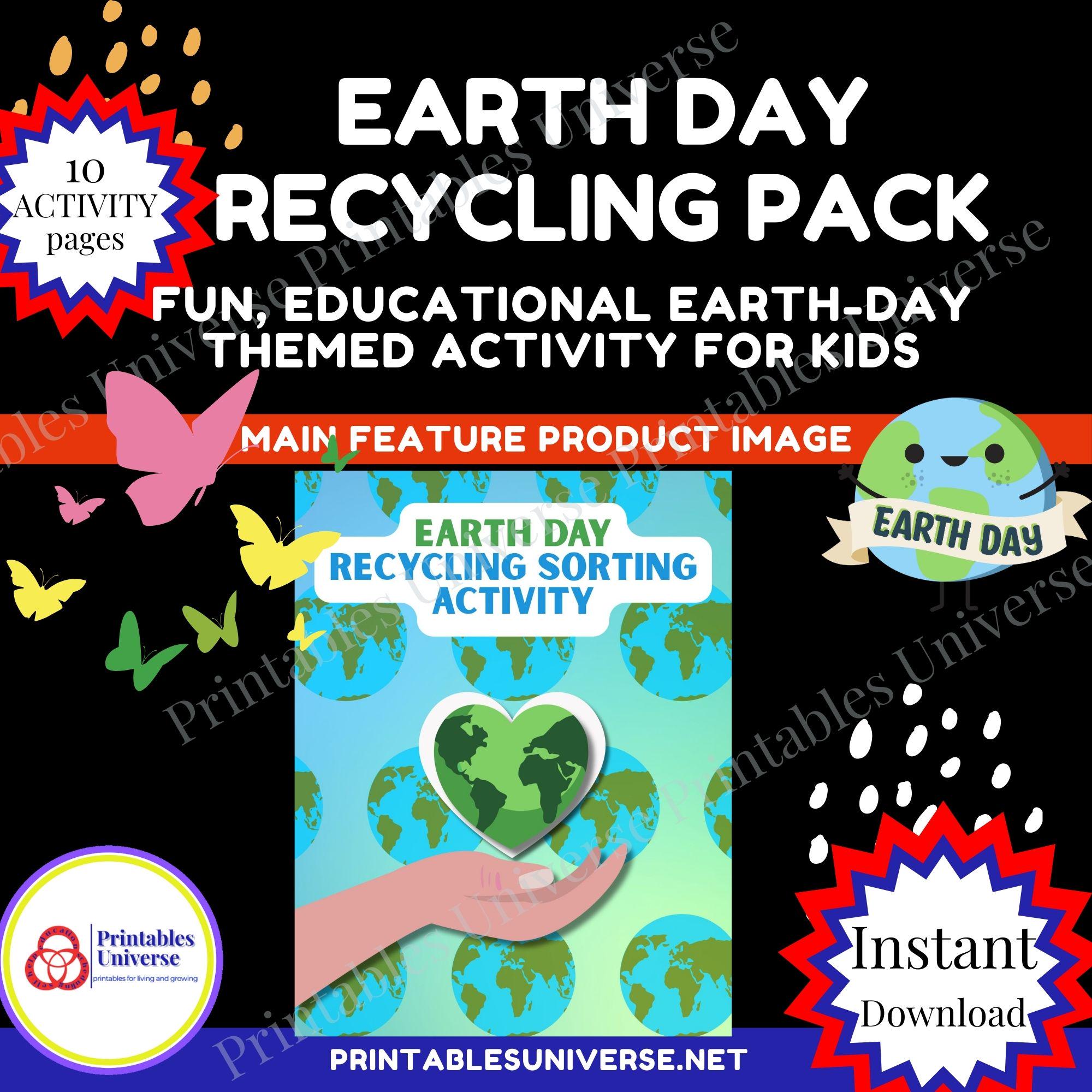 Earth Day Recycling Sorting Activity | Printable Kids Educational Craft ...