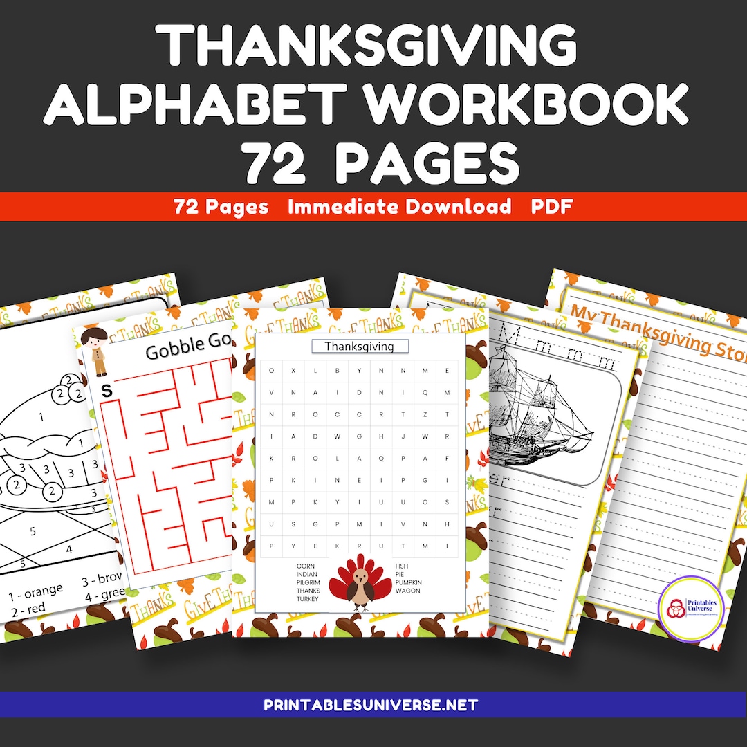 Preschool & Kindergarten Alphabet Workbook, A-Z, Printable ...