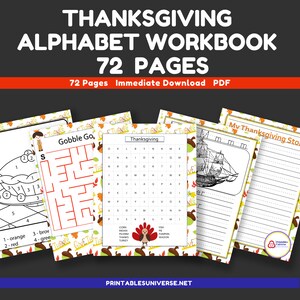 Preschool & Kindergarten Alphabet Workbook, A-Z, Printable ...