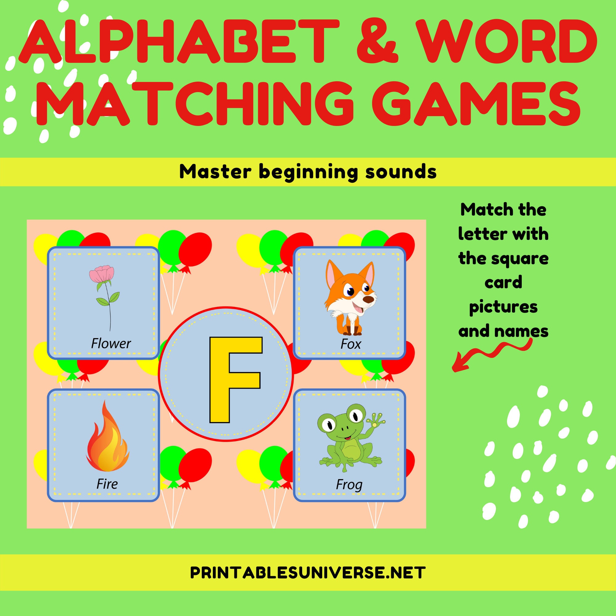 Printable Beginning Sounds Picture-matching Game - Etsy